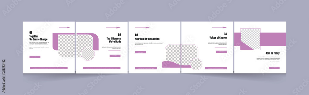 Non Profitable Organization creative square carousel template for ...