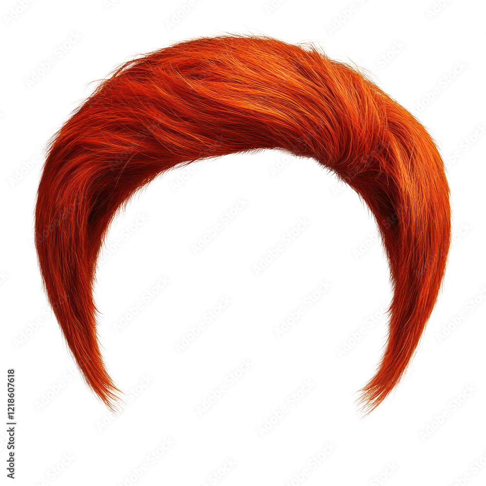 Bright orange wig with a transparent background, ideal for layering ...