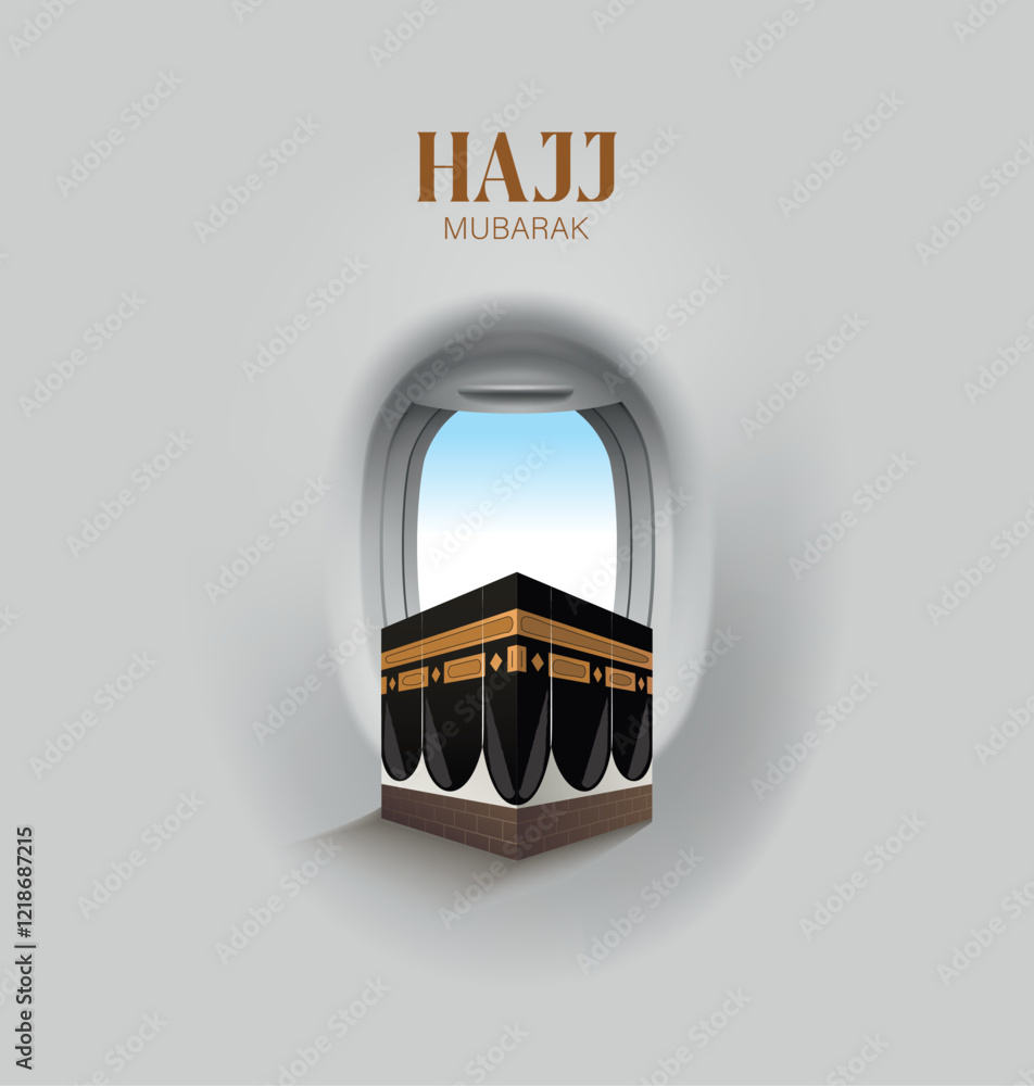 HAJJ. Kaaba Vector for Hajj Mabroor in Mecca Saudi Arabia. looking ...