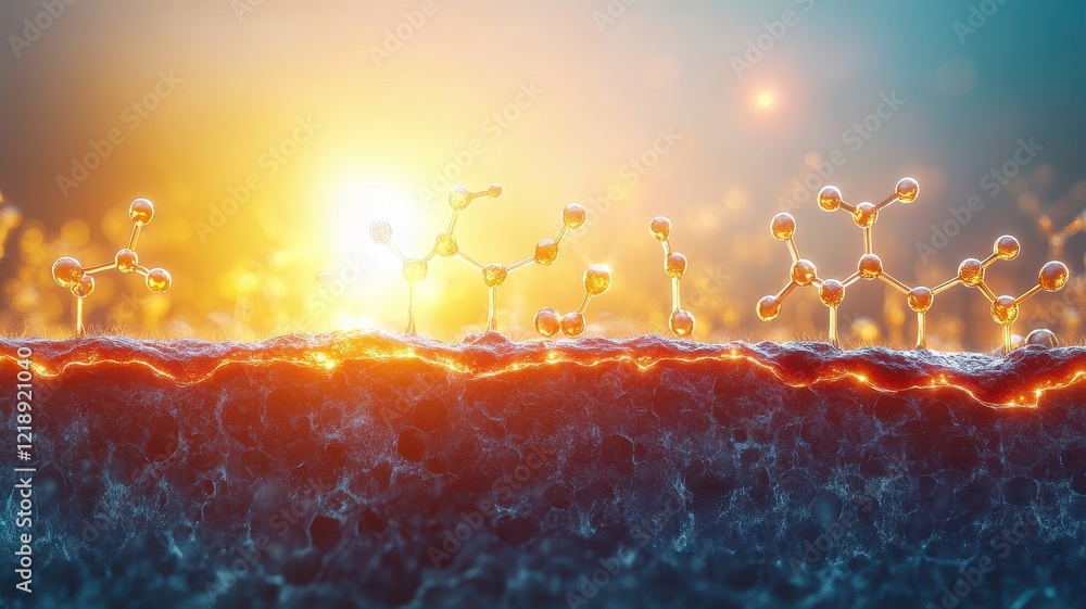 Ilustración de Stock Exploring cross-section of skin layers with ...