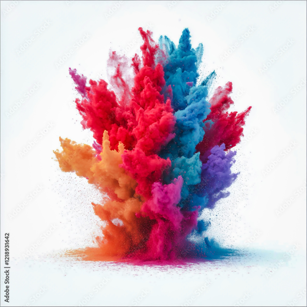 Colorful rainbow explosion isolated white background. Generative AI ...