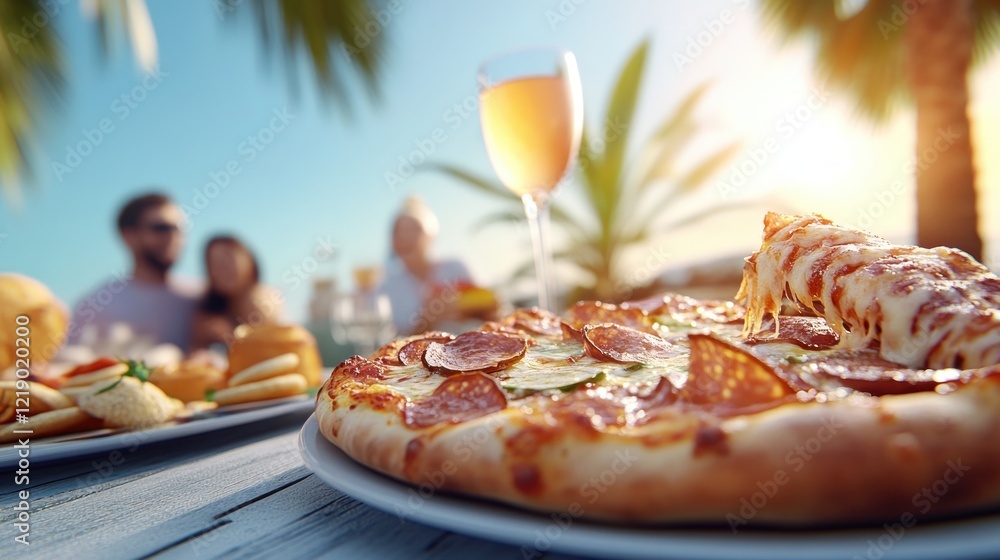 Experience a lively pizza party with family, filled with delicious food ...