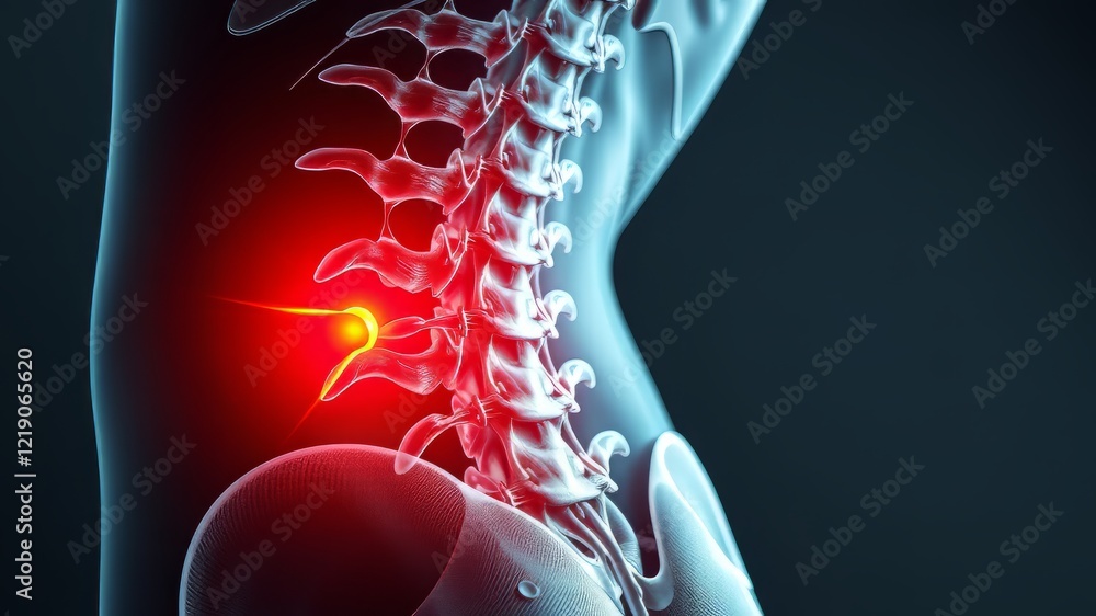 Spinal Nerve Compression Sciatica Pain AI Art Stock Illustration ...