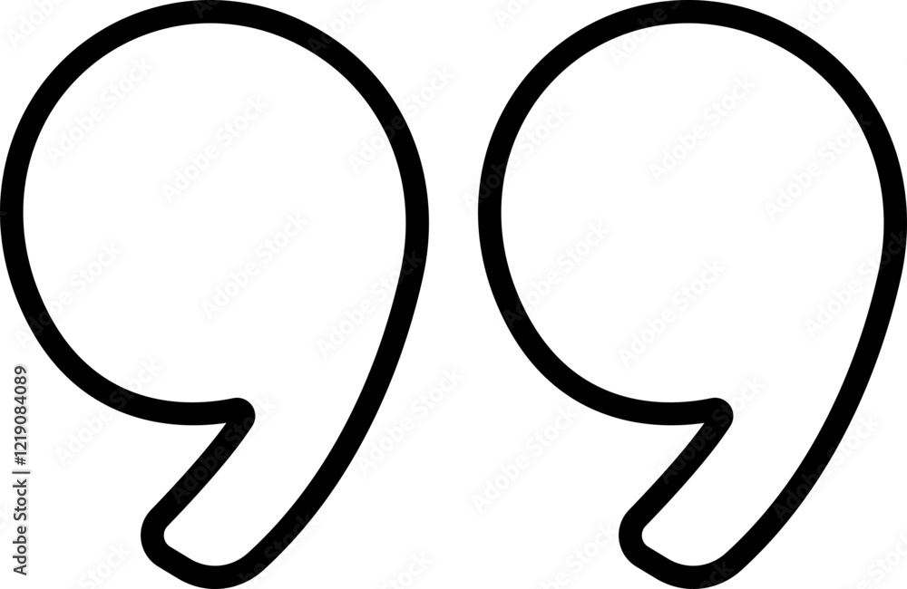 Vector de Stock Quote commas icon in line. Quotation sign isolated on ...