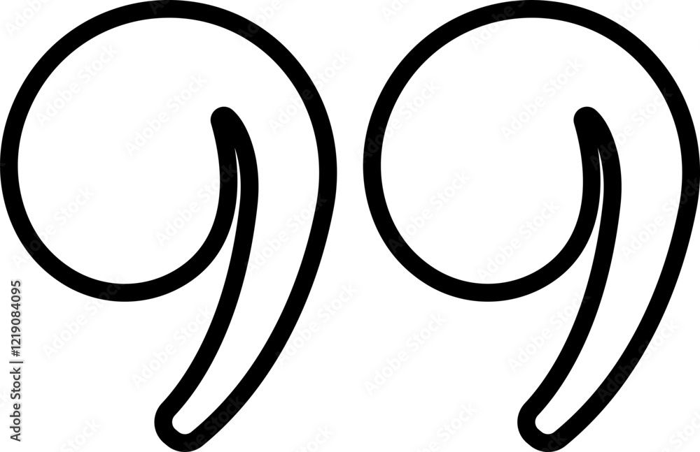 Quote commas icon in line. Quotation sign isolated on transparent ...