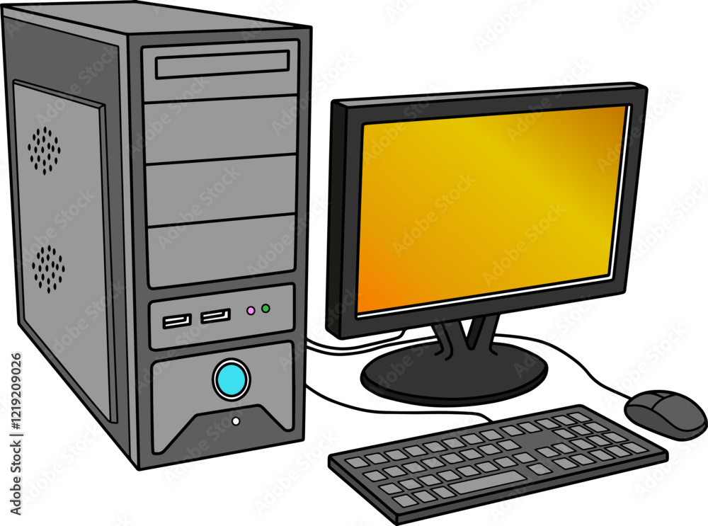 computer vector illustration isolated on white background Stock Vector ...