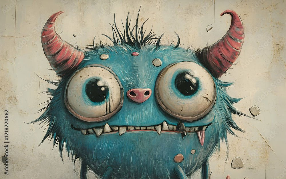 Charming and quirky monster design with playful features and an ...