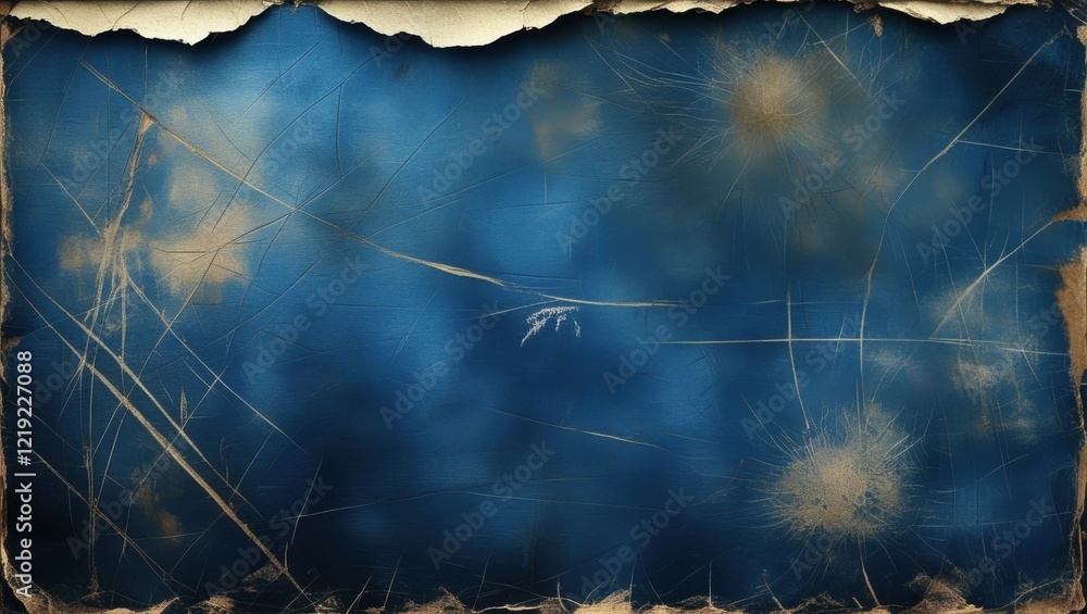 Weathered blue parchment, ancient map texture, torn edges, mysterious ...