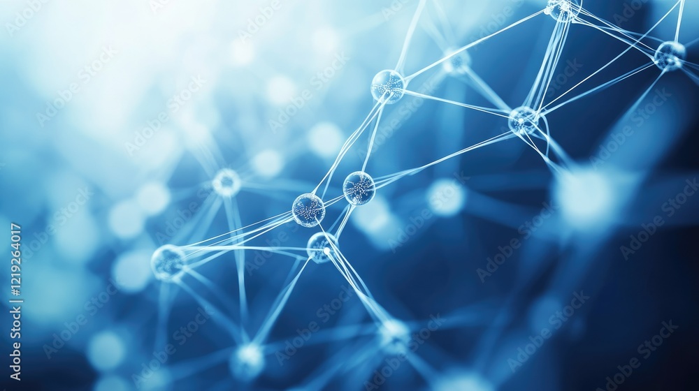 Network structure chemical bonds in molecular level of lines and points ...