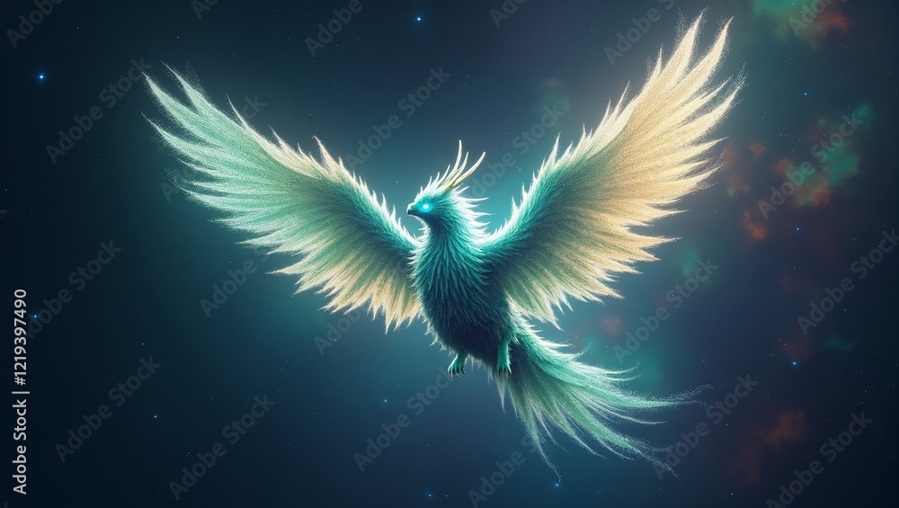 Among the star-strewn expanse floats the Nebula Seraph, a breathtaking celestial being with ...