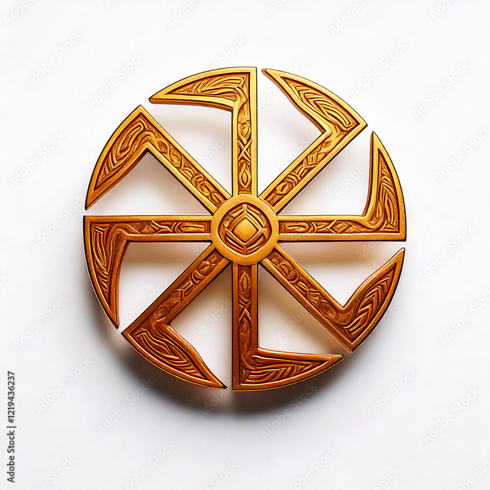 gold slavic symbol isolated on a pure white background Stock ...