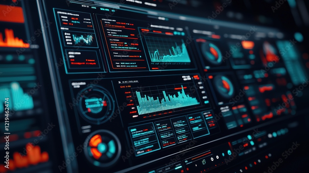 Foto de Stock Data visualization analysis technology hub digital ...