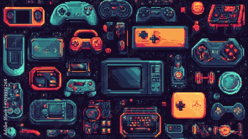 Retro Gaming Pixel Art: A Nostalgic Collection of Classic Consoles and ...