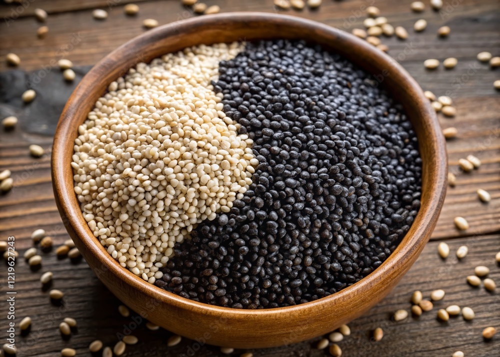 Yin Yang Symbol Food Photography: Balanced Bowl of Black and White ...