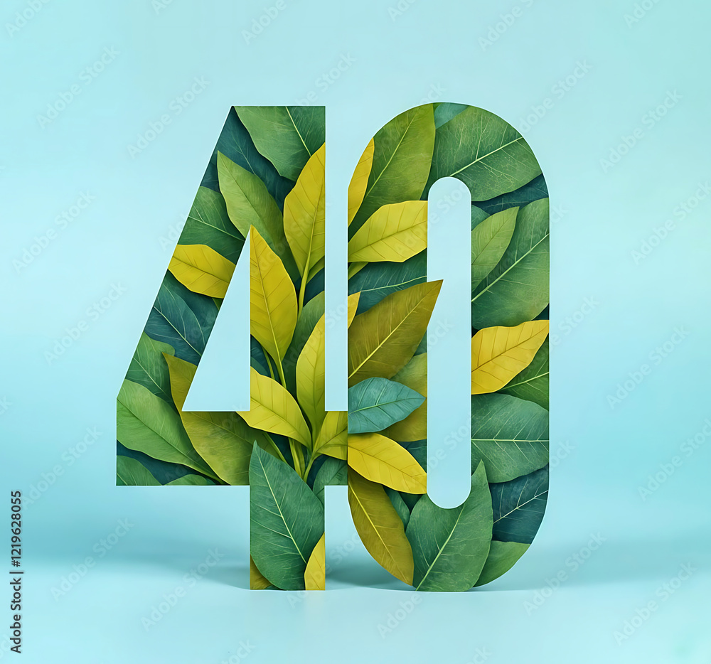 40 chiffre anniversaire en papier végétal nature origami Stock ...