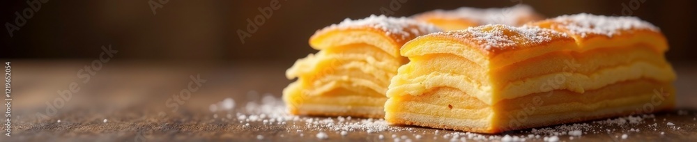 layered pastry with shredded wheat texture and sweet syrup filling ...