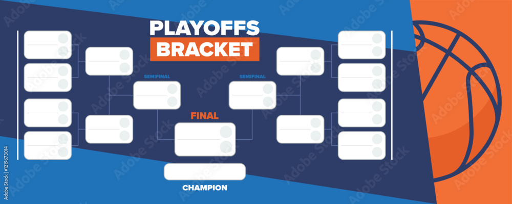 Playoffs bracket. Playoffs grid. Sport tournament bracket. Game and ...