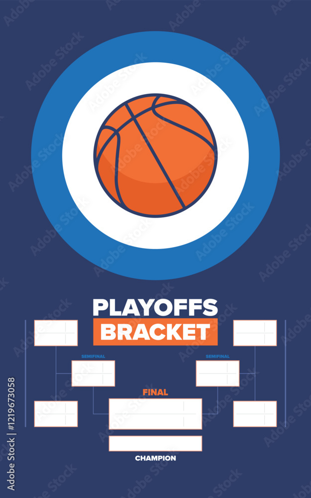 Playoffs bracket. Playoffs grid. Sport tournament bracket. Game and ...