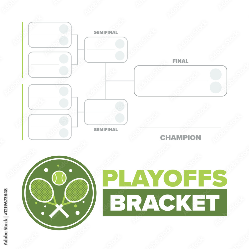 Playoffs bracket. Playoffs grid. Sport tournament bracket. Game and ...