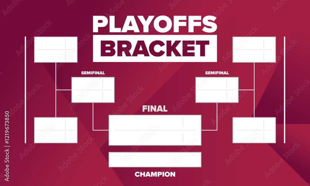 Playoffs bracket. Playoffs grid. Sport tournament bracket. Game and ...