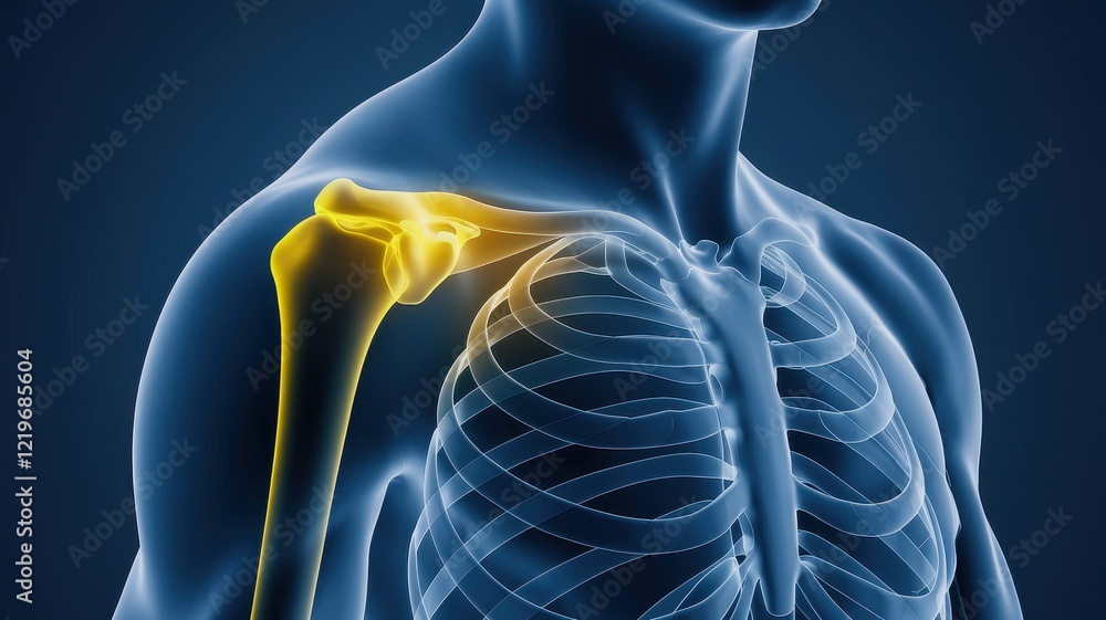 Human Shoulder Anatomy: Detailed 3D X-Ray of the Upper Limb Bone ...