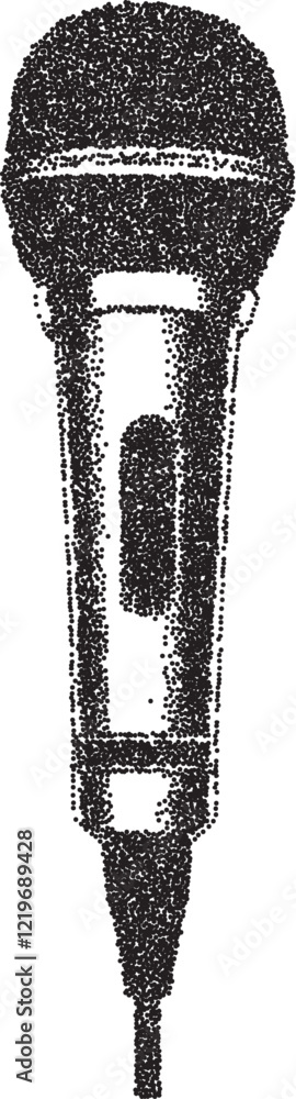 Microphone vintage y2k stipple art, audio halftone stipple brutalist ...