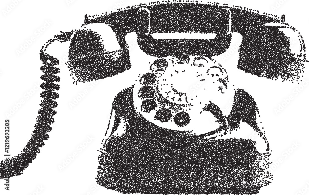 Telephone vintage y2k stipple art, call halftone stipple brutalist ...
