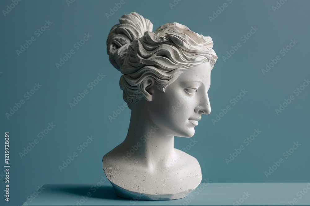 White plaster bust of woman representing greek goddess of love ...