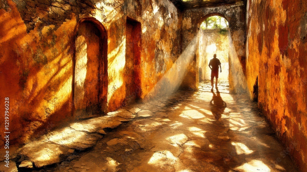 Exploring light and shadow in abandoned architecture historic ruins ...