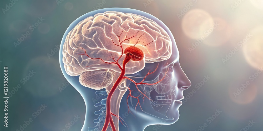 Brain Aneurysm 3D Medical Illustration of Cerebral Artery with Aneurysm ...