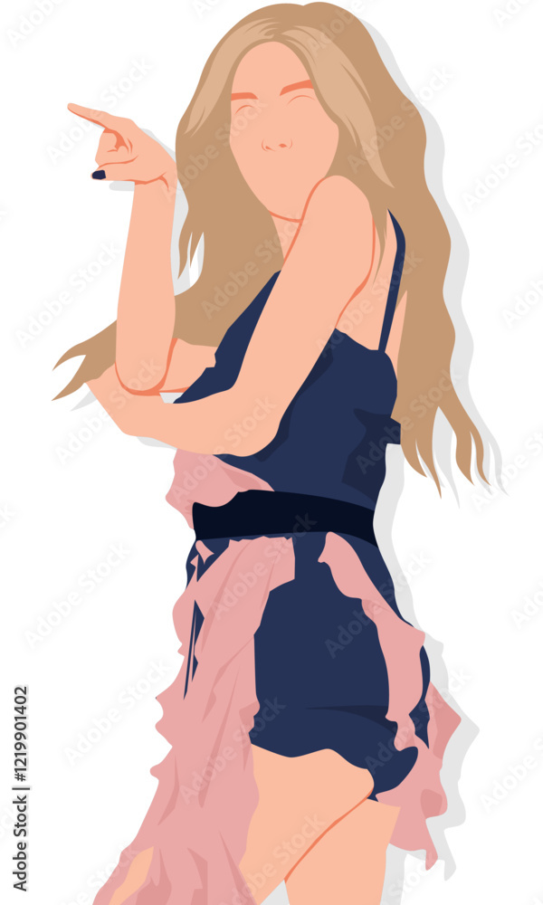 Cartoon vector illustration kpop idol dancing. Korean dancer performing ...