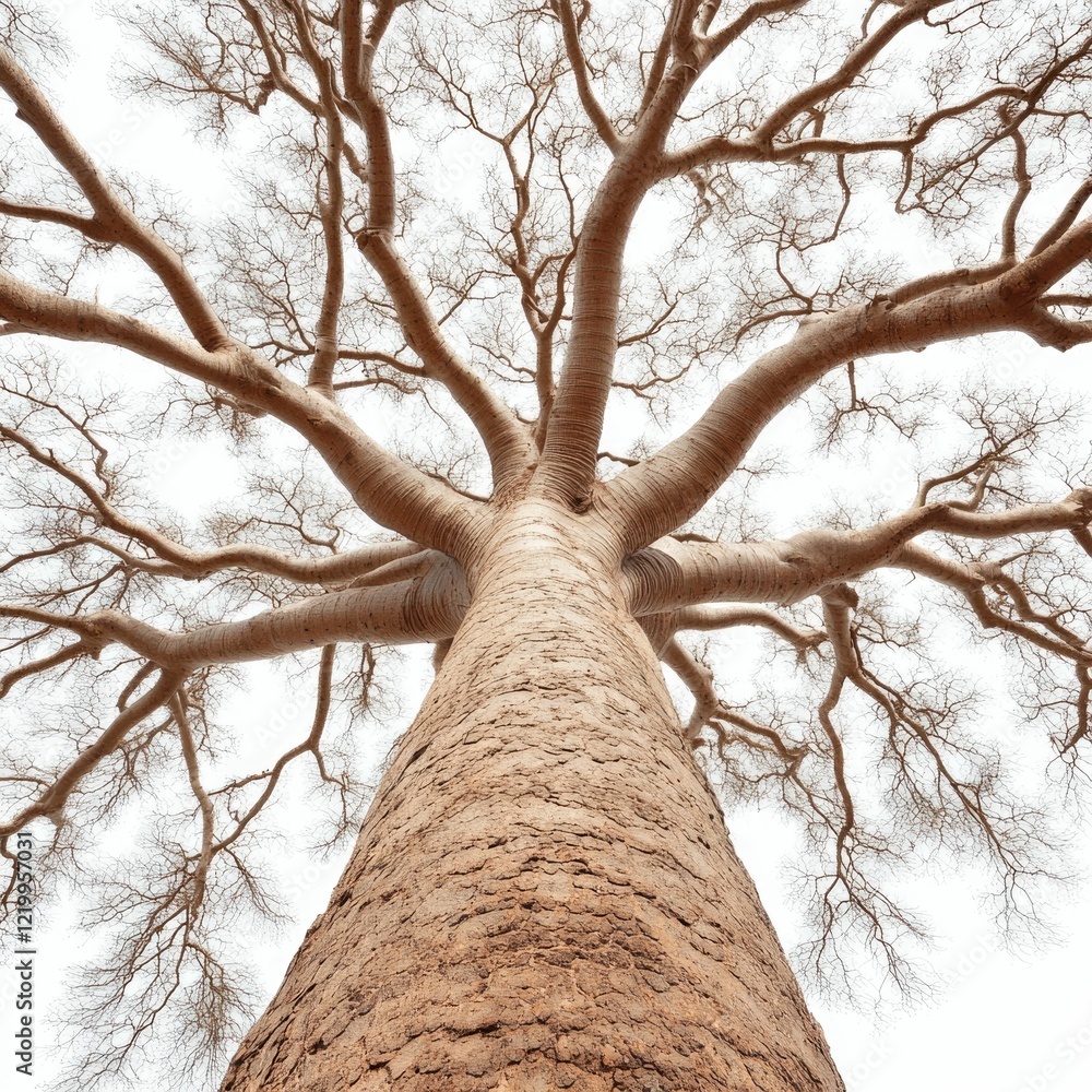 Majestic Baobab Tree Canopy with Distinctive Branching Structure and ...