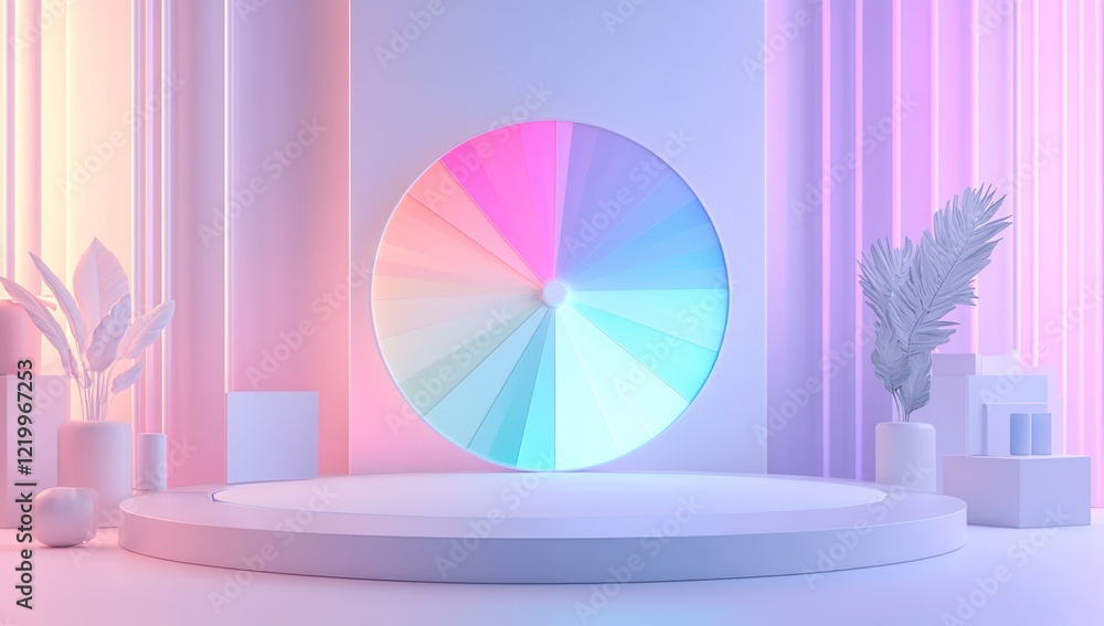 Pastel Color Wheel Display: Showcase vibrant hues on a circular ...