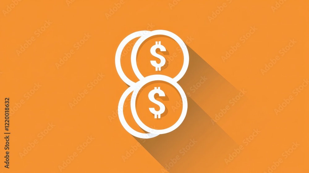 Design an icon for the app, featuring three white coins overlapping in ...