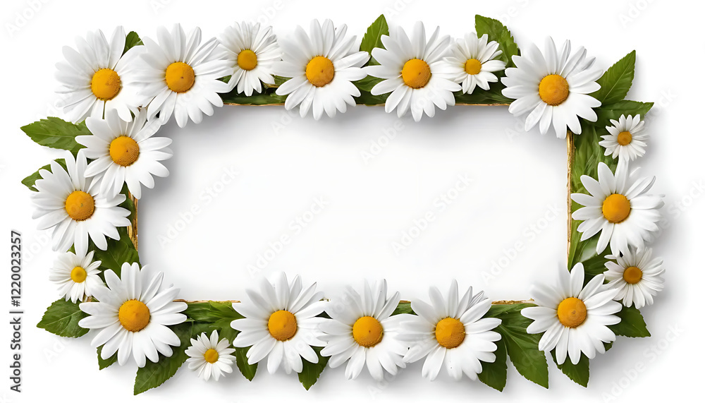 Daisy Flower Frame Border Blank Template Design Stock Illustration ...