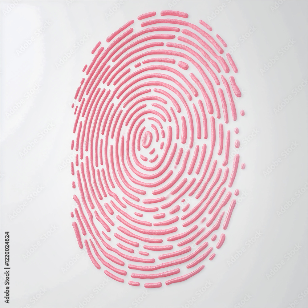 Cybercrime and forensic science concept. Red fingerprint isolated on a ...