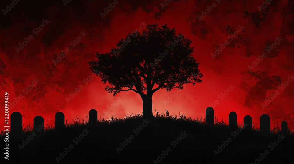 Days of Remembrance, Red to black gradient background with silhouette ...