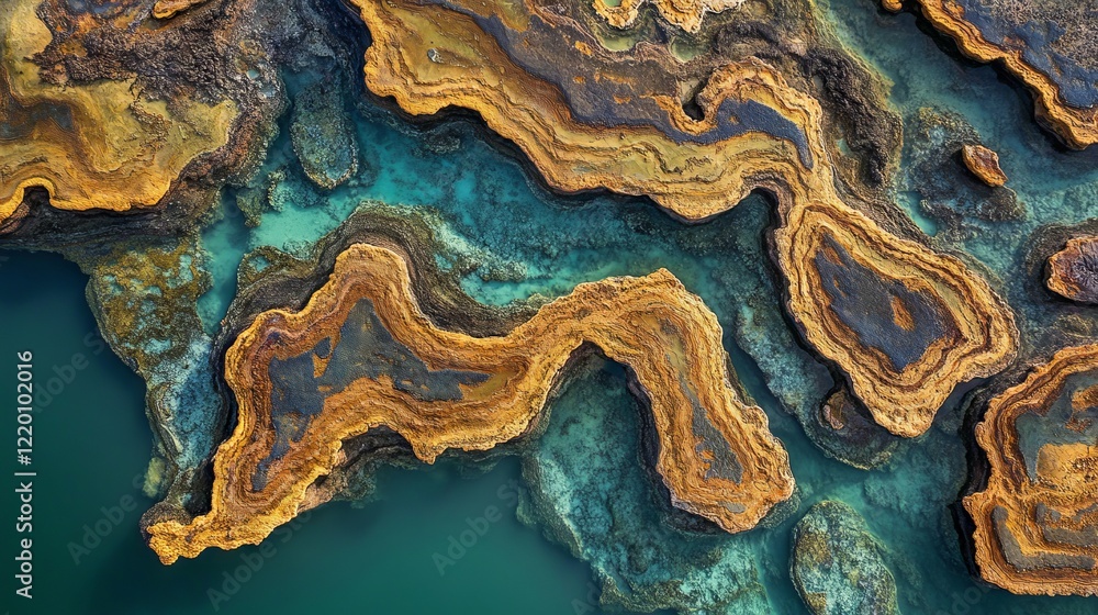 40.15. A vibrant aerial photograph of Montgomery Reef in The Kimberley ...