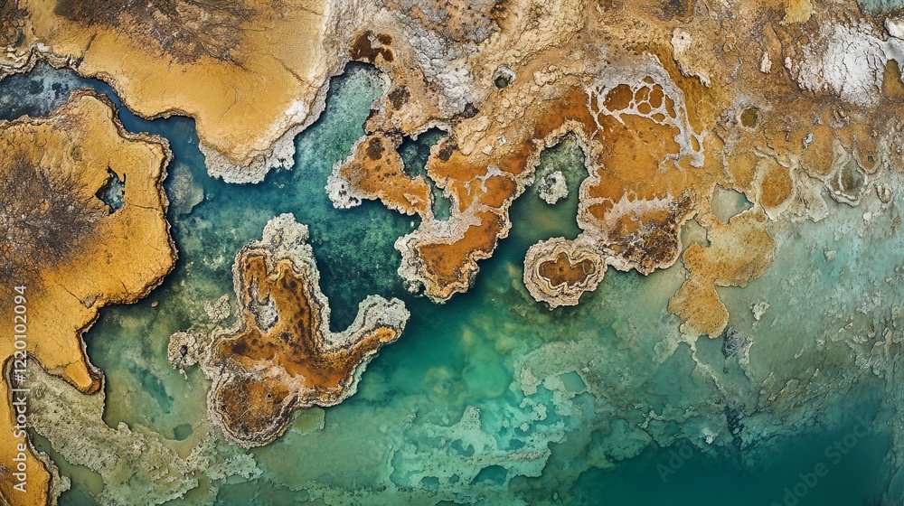 40.15. A vibrant aerial photograph of Montgomery Reef in The Kimberley ...