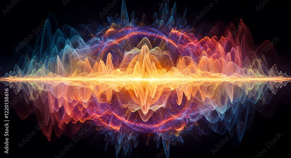 Abstract Colorful Energy Wave Visualization Stock Illustration | Adobe ...