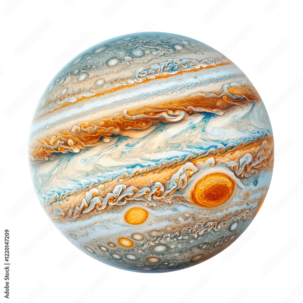 Jupiter Planet: The massive gas giant Jupiter with its swirling storms ...