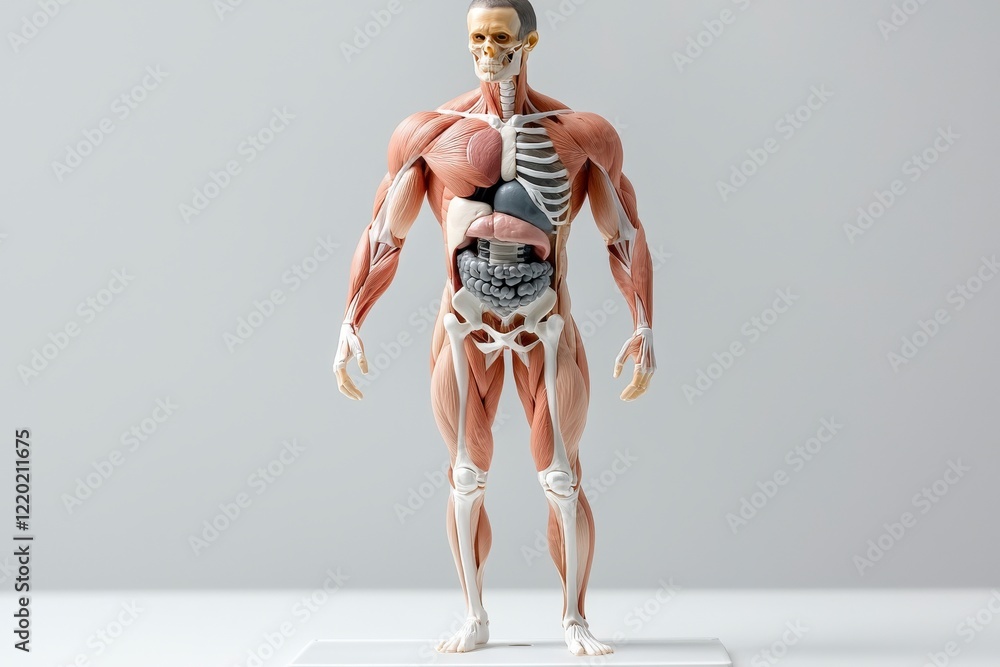 Anatomical Model of Human Body Showing Detailed Muscle Structure and ...