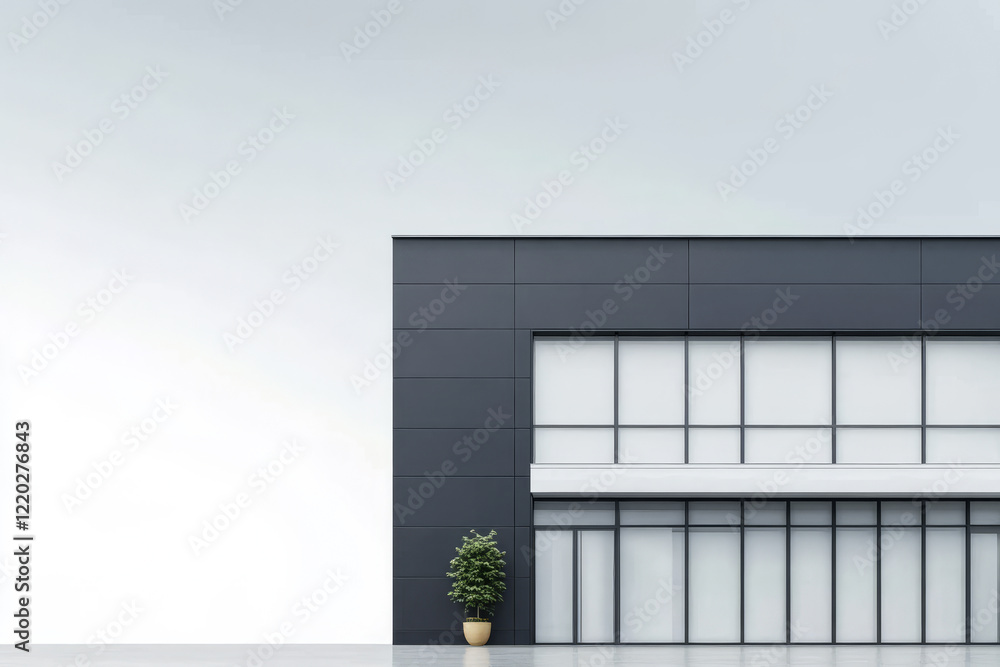 Modern architectural design of a sleek building with glass windows and ...