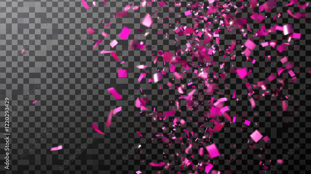 pink confetti png with falling glitter background and transparent ...