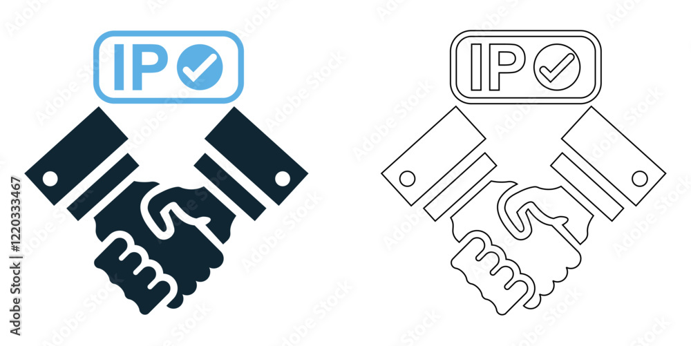 Intellectual property (IP) agreements icon vector pictogram symbol ui ...