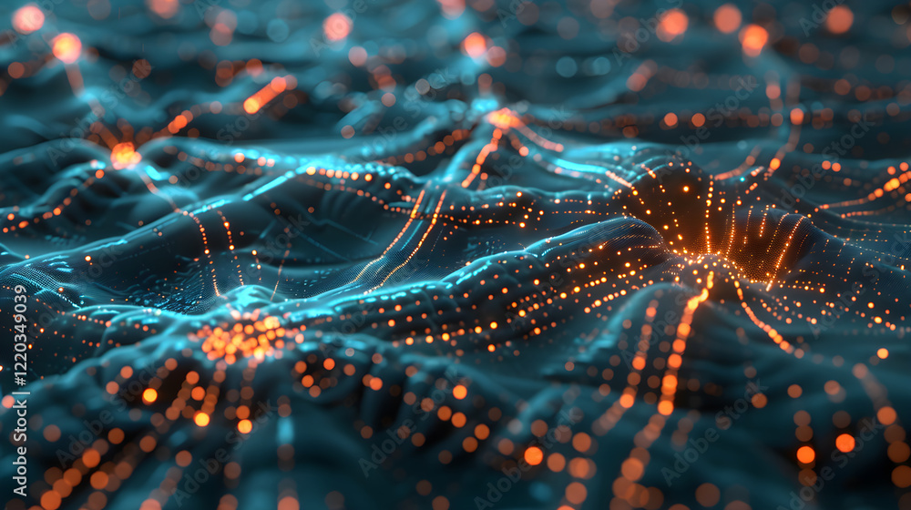 Illustration Showing a Complex Neural Network Architecture for AI and ...
