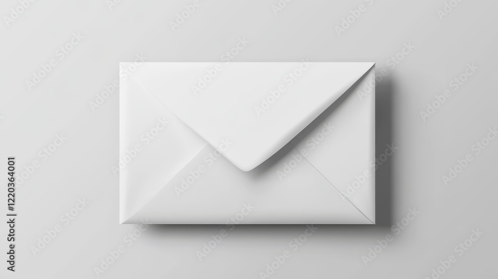 White open and closed blank letter envelop mockup. 3d realistic design ...