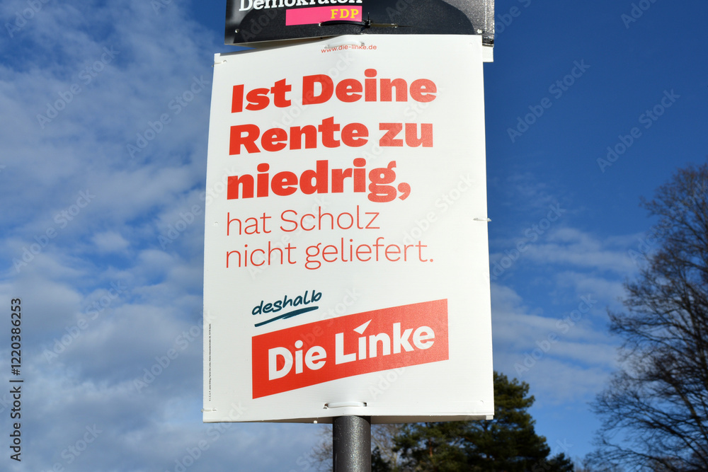 Heidelberg, Germany - January 25th 2025: Election poster of far-left ...