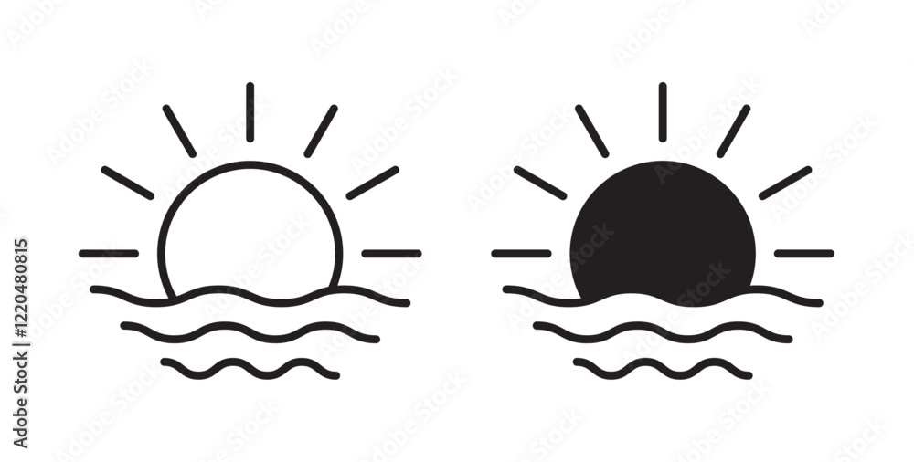 Sunrise icons pack for ui designs Stock Vector | Adobe Stock
