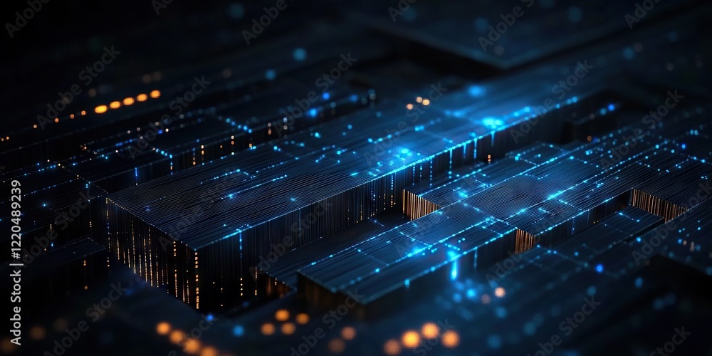 Digital background perfect for tech processes, neural networks, artificial intelligence, data ...